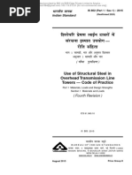Is 802 Part 1 Sec 1 2016 (Reaffirmed 2021) - Overhead Transmission Line Towers - Ccode of ...