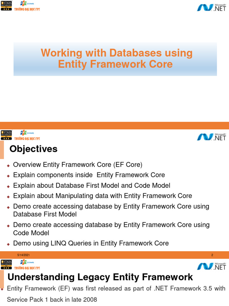 Slot 21 - 22-Working With Databases Using Entity Framework Core | PDF | Entity Framework | Databases