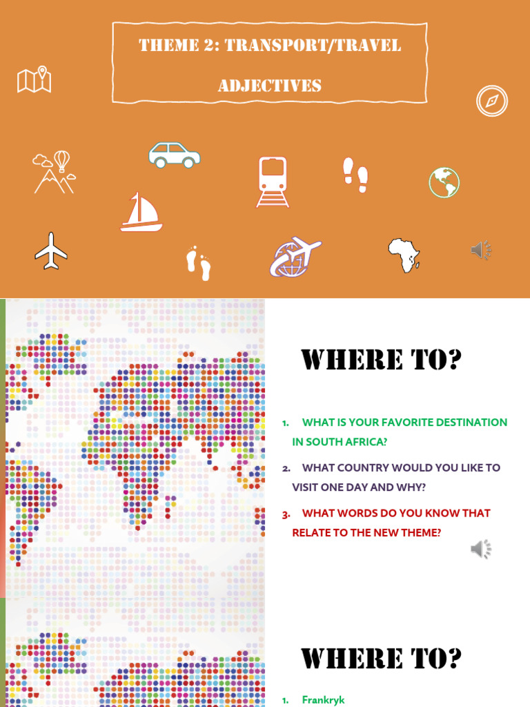 Travel Vocabulary and Adjectives | PDF | Linguistic Typology | Grammar