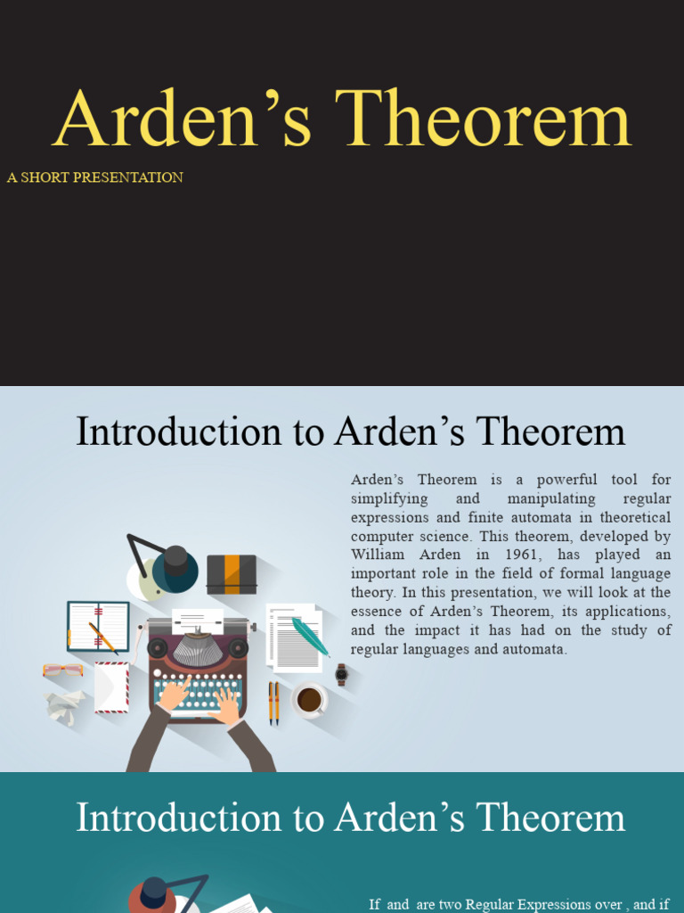 Arden's Theorem: A Short Presentation | PDF | Regular Expression ...