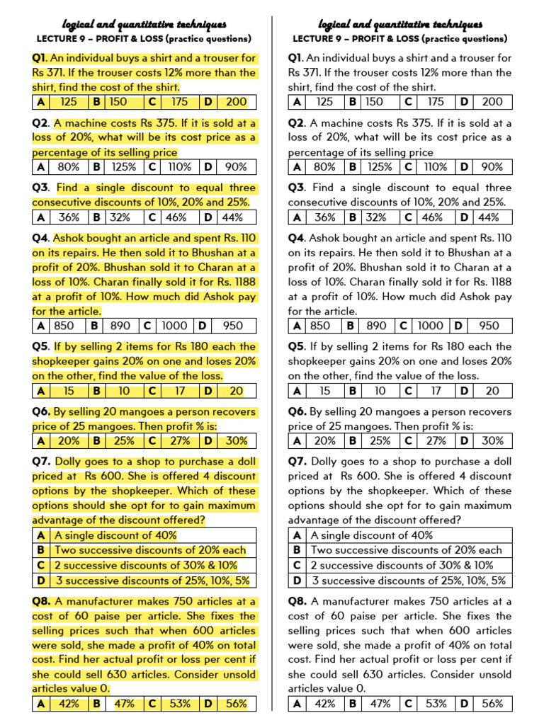 Logical and Quantitative Techniques Logical and Quantitative Techniques | PDF | List Price ...