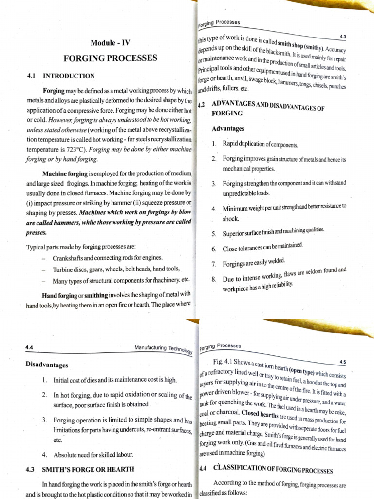 MT Module 4 | PDF | Forging | Forge