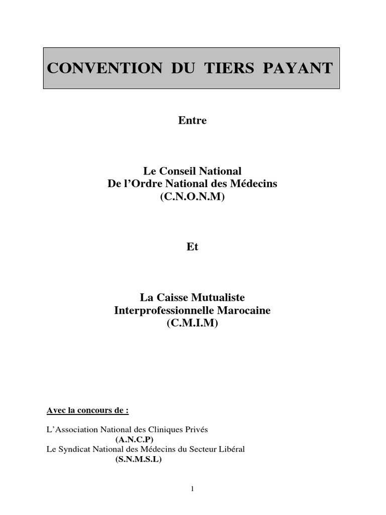 Prise en charge CMIM : Convention et procédures | PDF | Médecine de ...