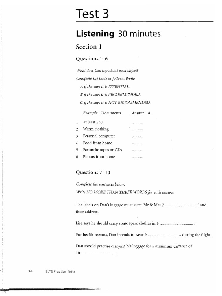 IELTS IPT Listening Test 3 | PDF