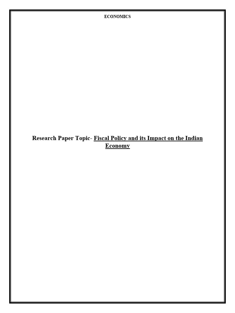 Economics Research Paper | PDF | Fiscal Policy | Government Spending