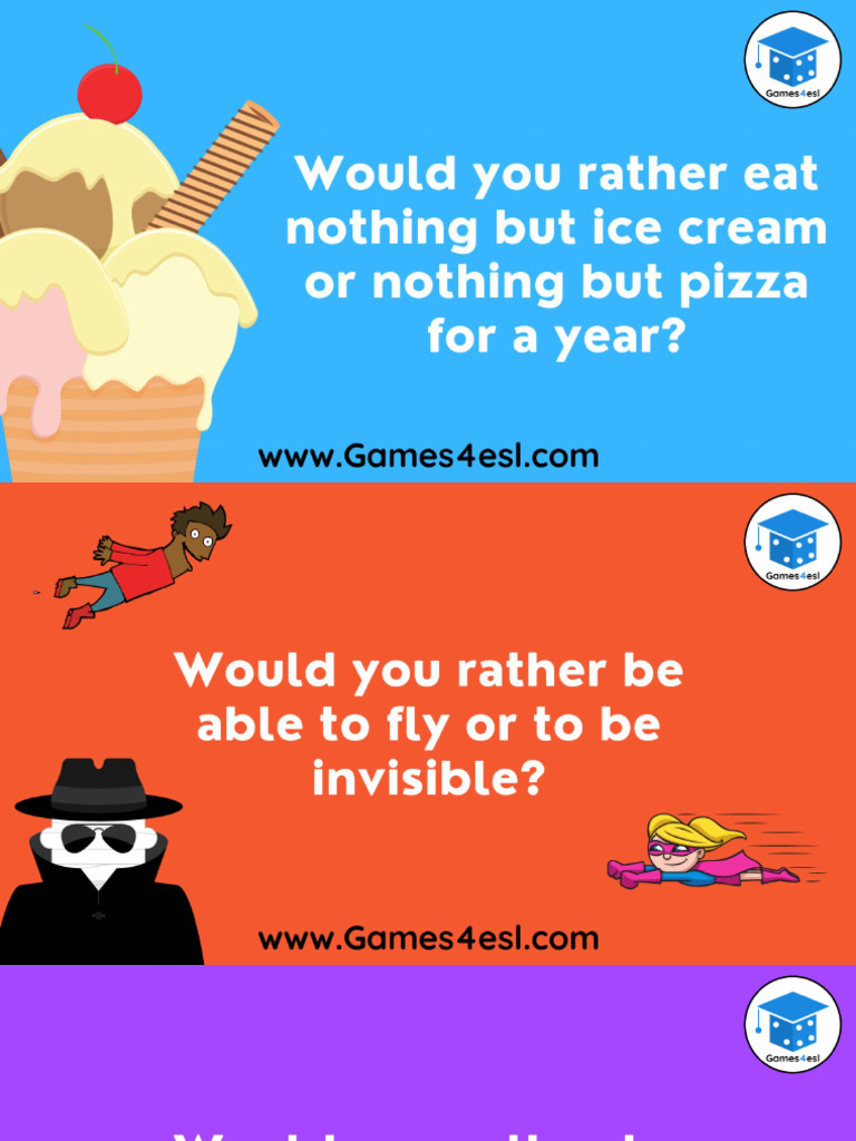 Would You Rather Questions PPT | PDF