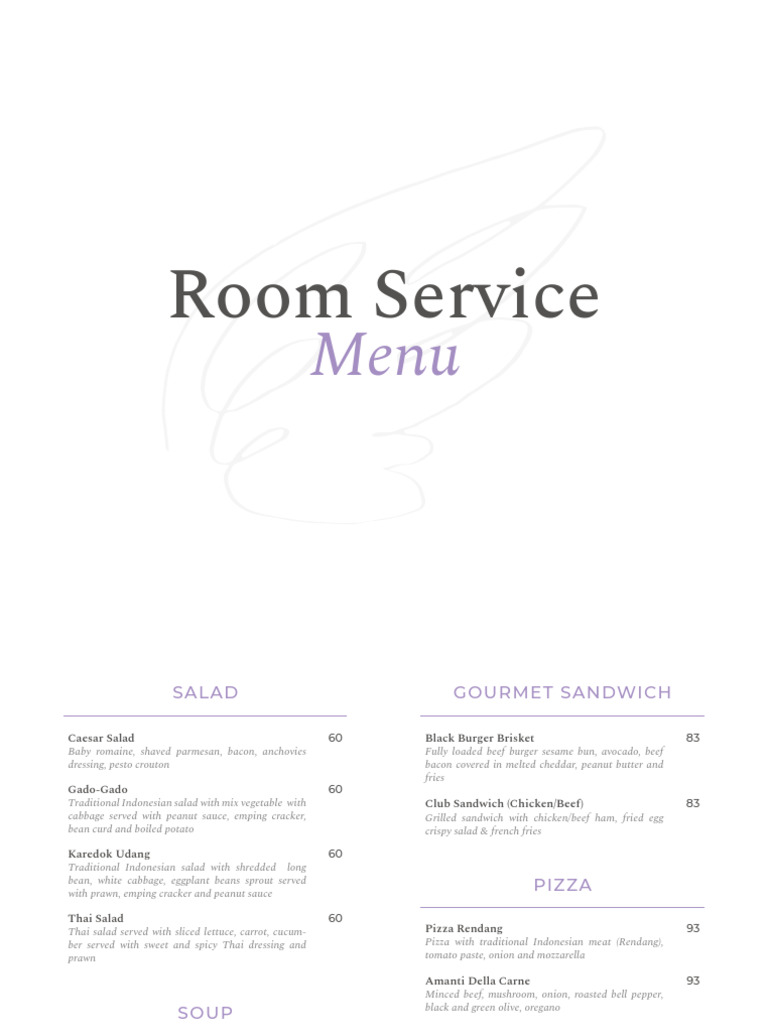 Room Service Menu 2023 (QR) | PDF | Indonesian Cuisine | Thai Cuisine