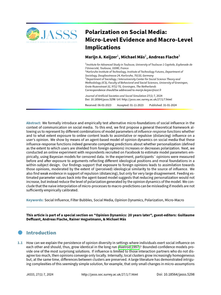 Polarization on Social Media-micro-level Evidence and Macro-level ...