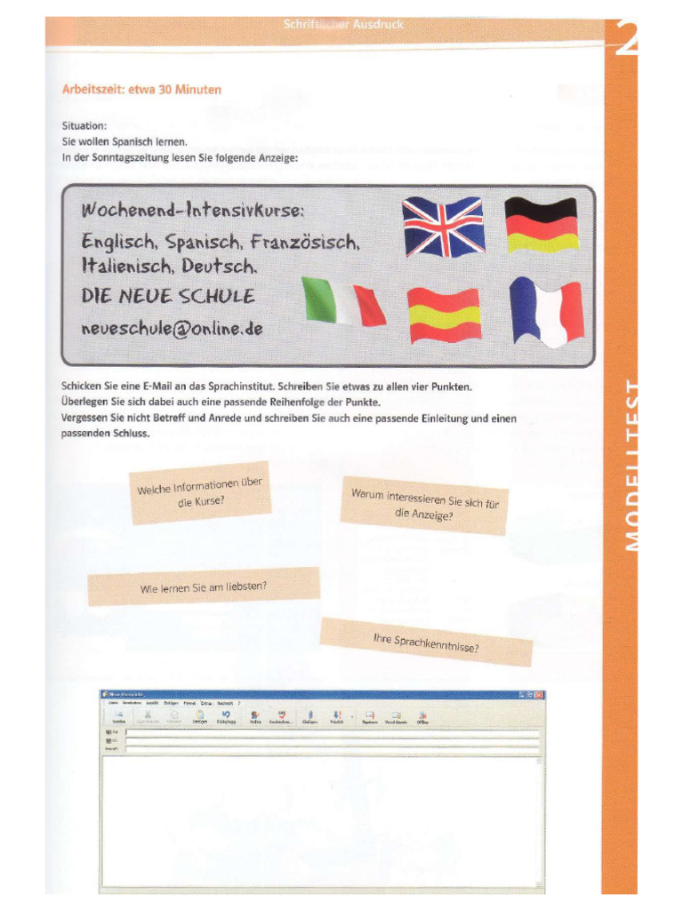 Modelltest 2 Schreiben | PDF