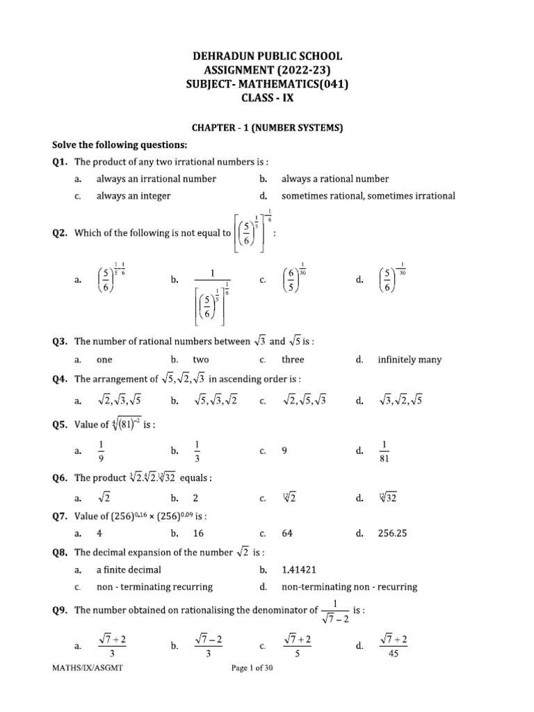 Worksheet Number System | PDF