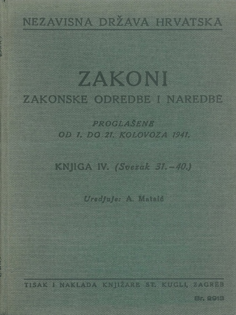 Zakoni Odredbe Naredbe Knjiga IV | PDF