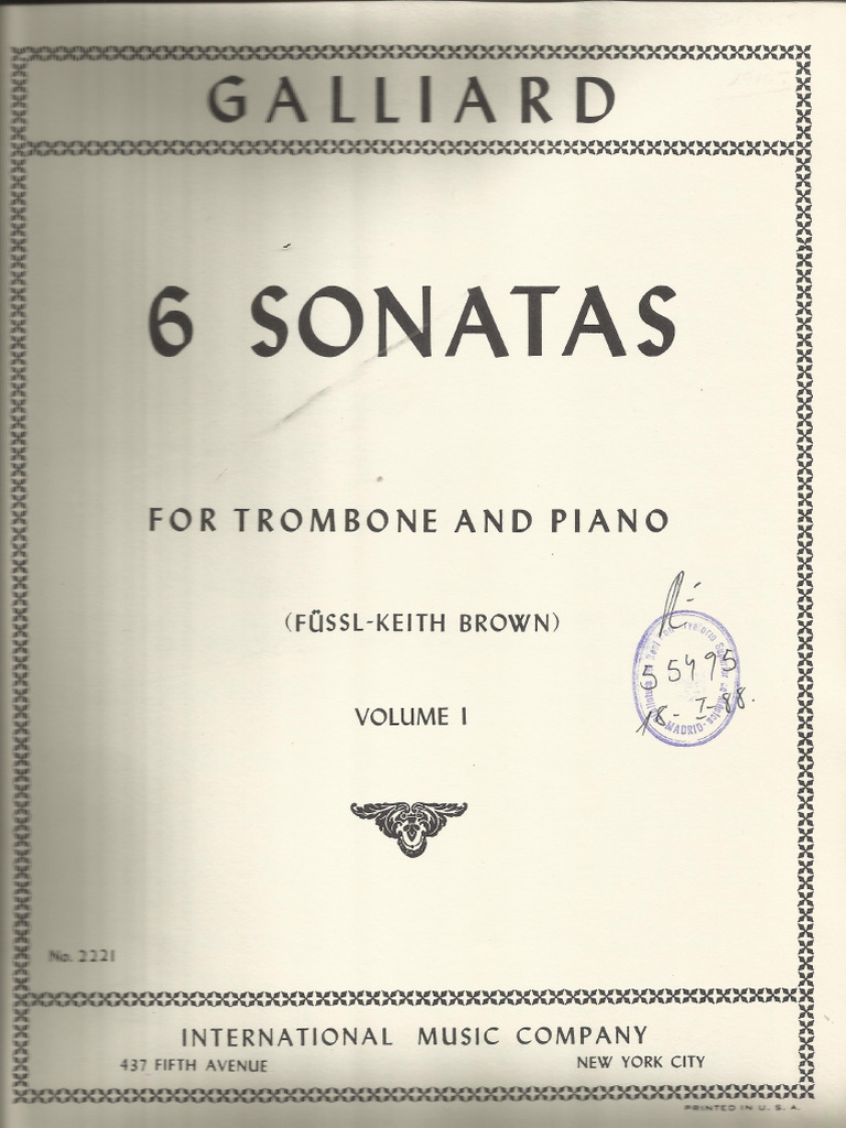 6 Sonatas-Trombone Part | PDF