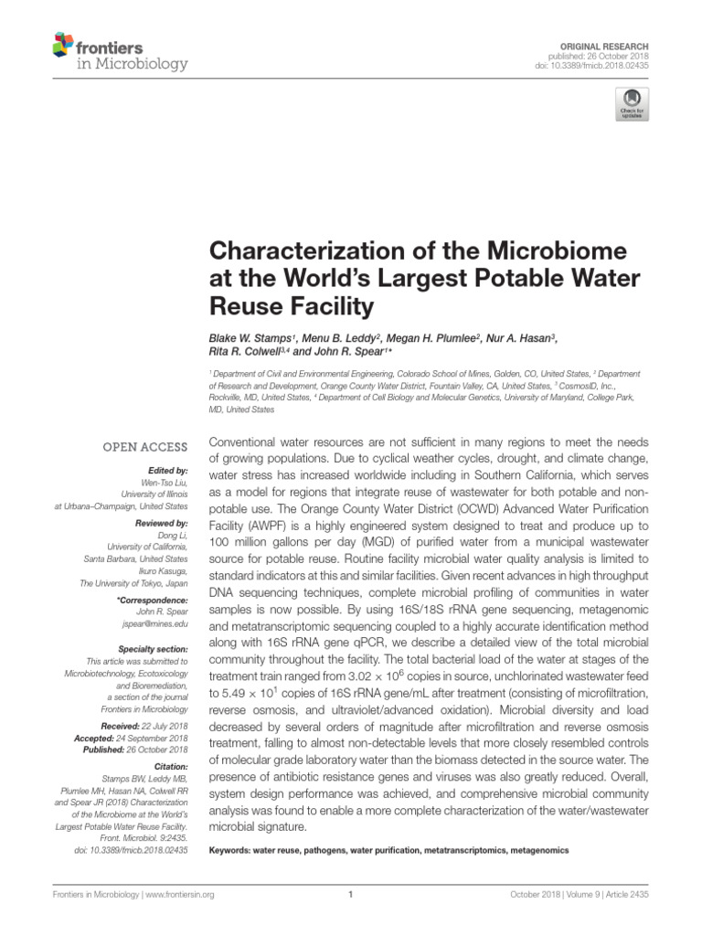 Characterization of The Microbiome at The Worlds | PDF | Reclaimed ...
