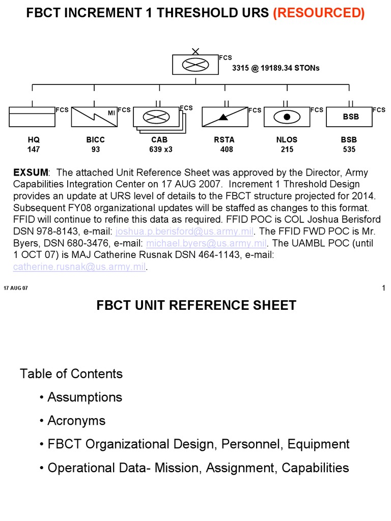 FY 07 URS Update Final 17 Aug 07 | PDF | Military Science | Military ...