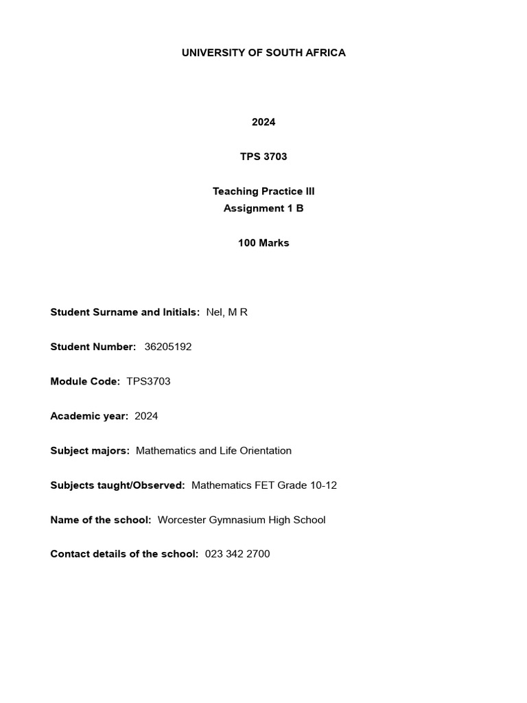 Assignment 1 B | PDF | Educational Assessment | Learning Assignment 1 B | PDF | Educational Assessment | Learning