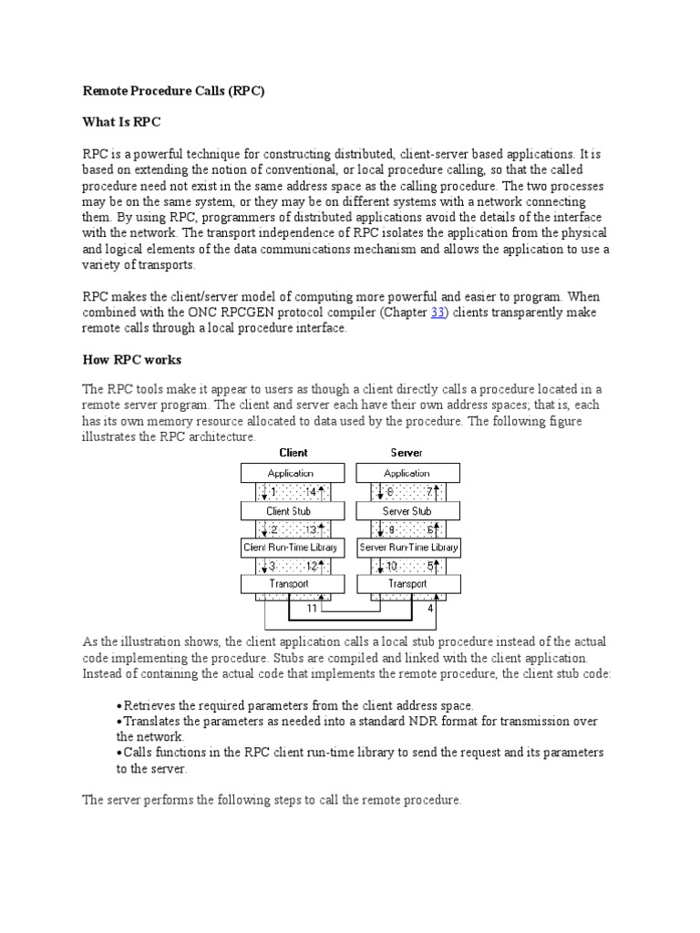 Remote Procedure Calls | PDF | Library (Computing) | Subroutine