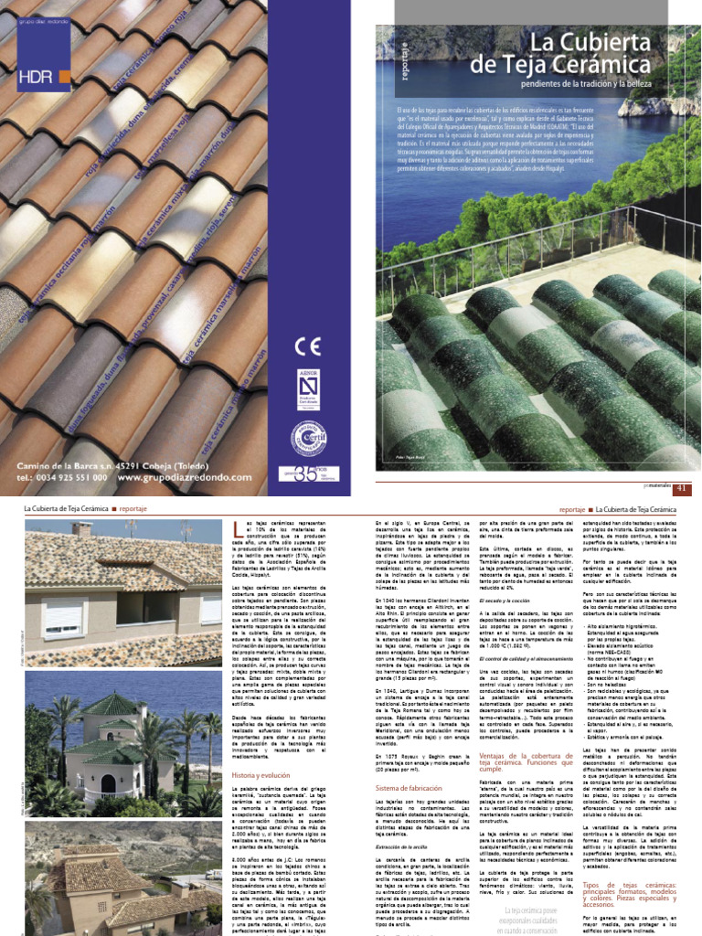 Teja Curva HDR | PDF | Techo | Cerámica