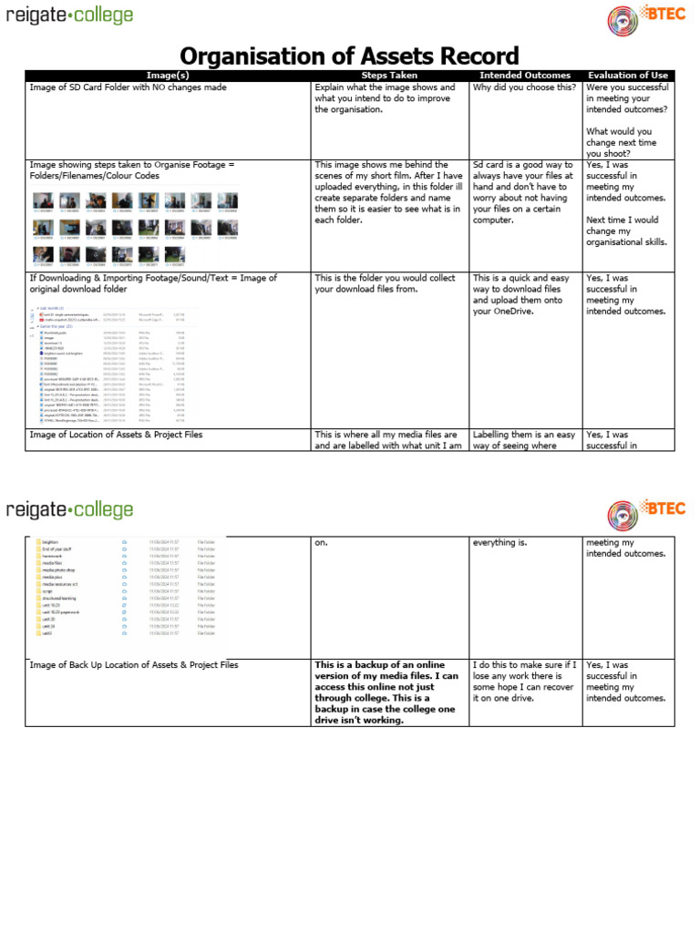 Organisation of Assets Log | PDF | Computer File | Digital Technology