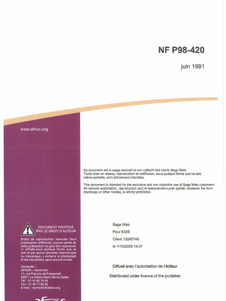 REGFR - NF P 98-420 - Barrière de Sécurité en Acier BHO | PDF