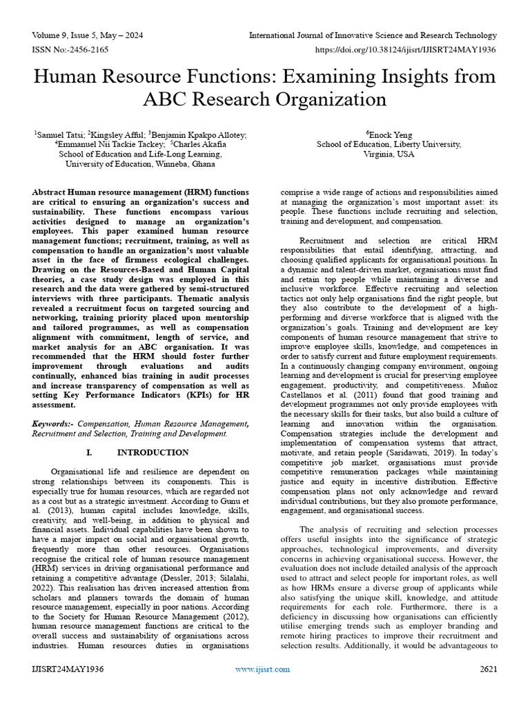 HR Functions Insights from ABC Research | PDF | Recruitment | Human ...