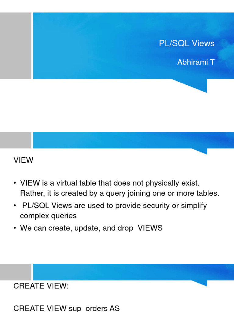 View | Download Free PDF | Table (Database) | Databases
