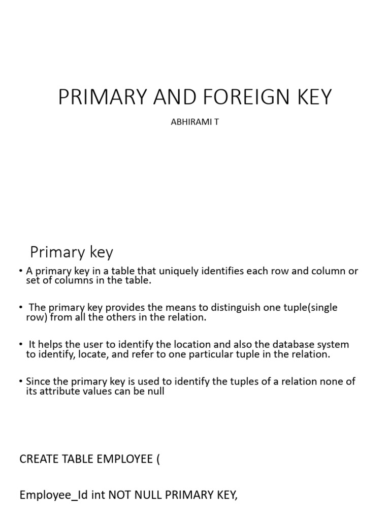 Primary and Foreign Key | PDF | Relational Database | Computing