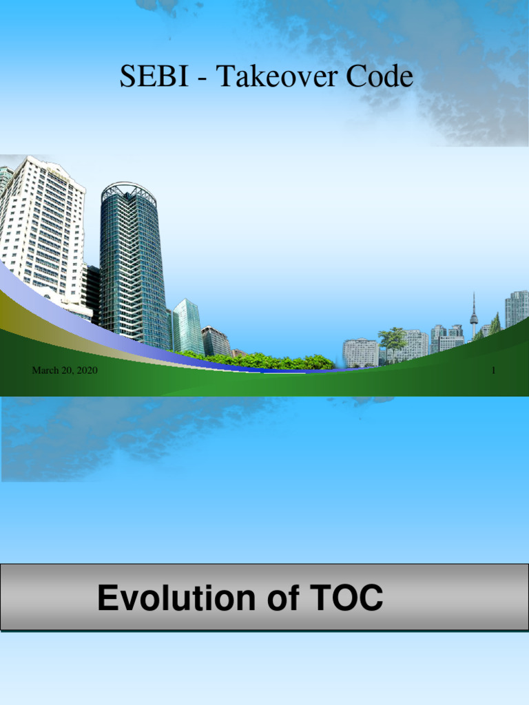 Latest SEBI Takeover Code | PDF | Takeover | Mergers And Acquisitions