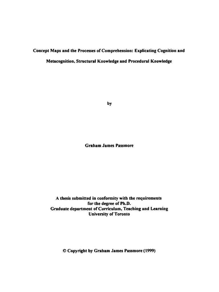 Concept Maps and Processes of Comprehens | PDF | Concept | Metacognition