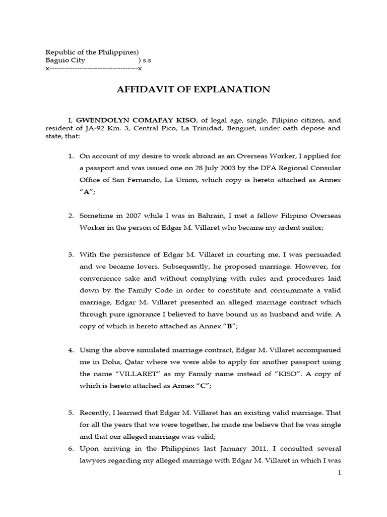 Affidavit - Kiso DFA | PDF | Affidavit | Government