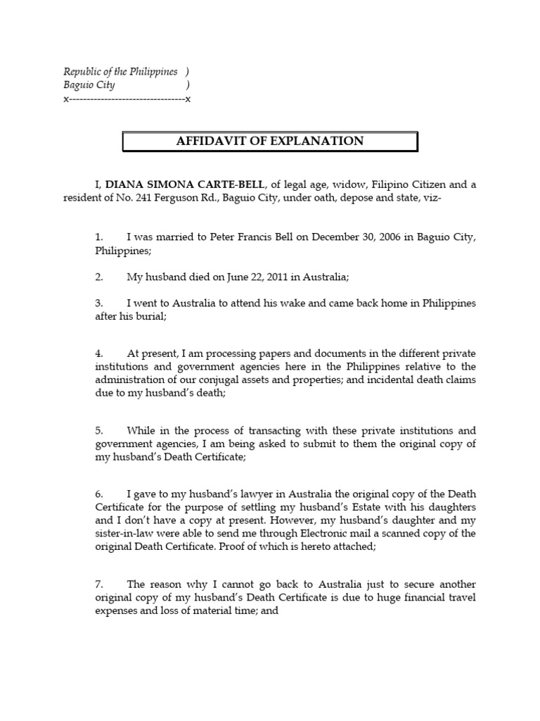 Affidavit - Diana | PDF | Affidavit | Justice