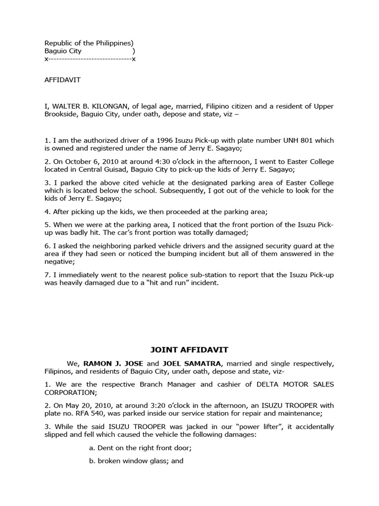 Affidavit - Wally | PDF | Affidavit | Civil Law (Common Law)