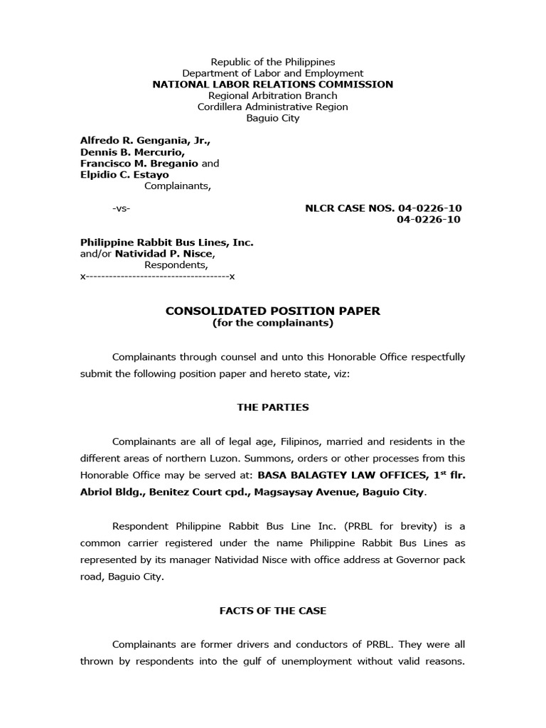 Consolidated Position Paper | PDF | Employment | Labour Law