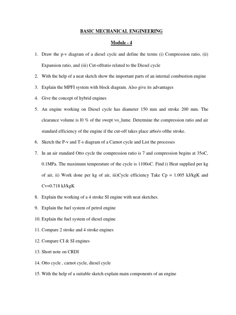 Module 4 Bme | PDF | Internal Combustion Engine | Diesel Engine