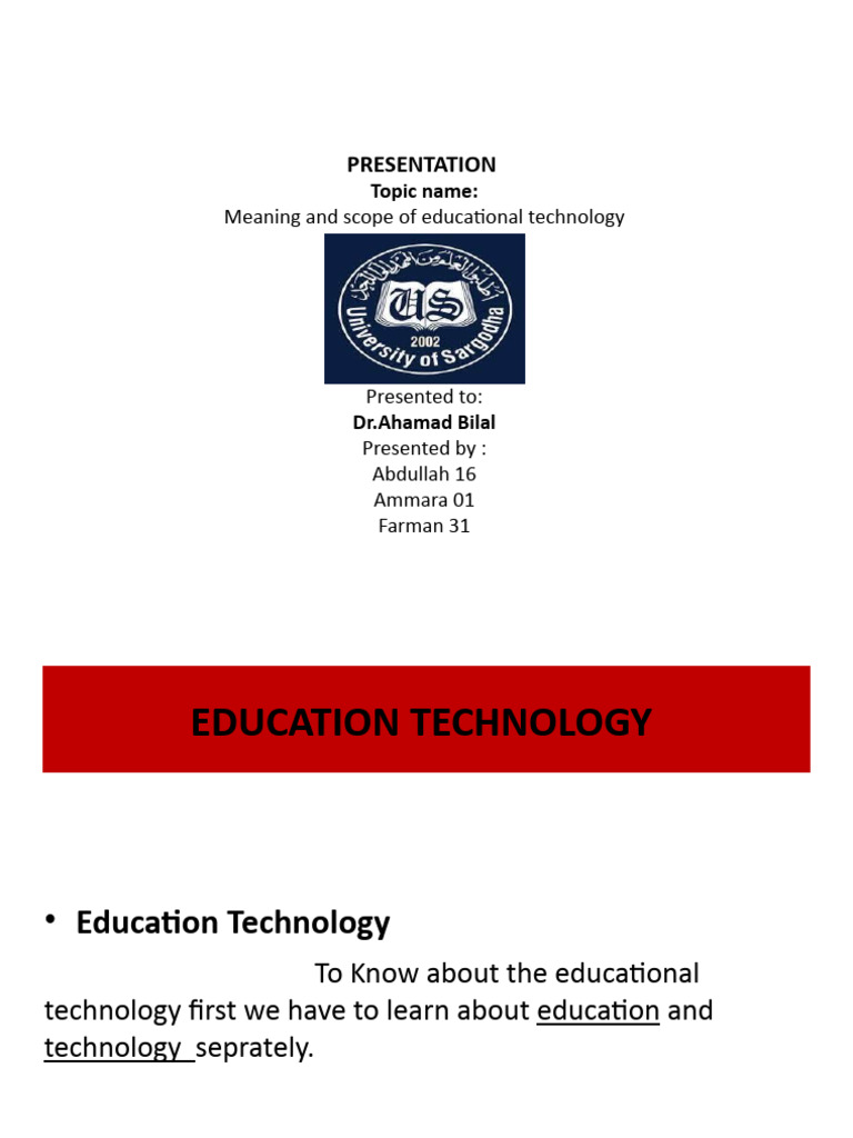 Meaning and Scope of Educational Technology | PDF | Educational Technology | Science