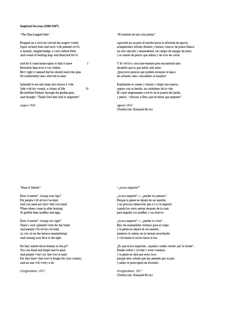 Antología de Poetas de La Gran Guerra | PDF