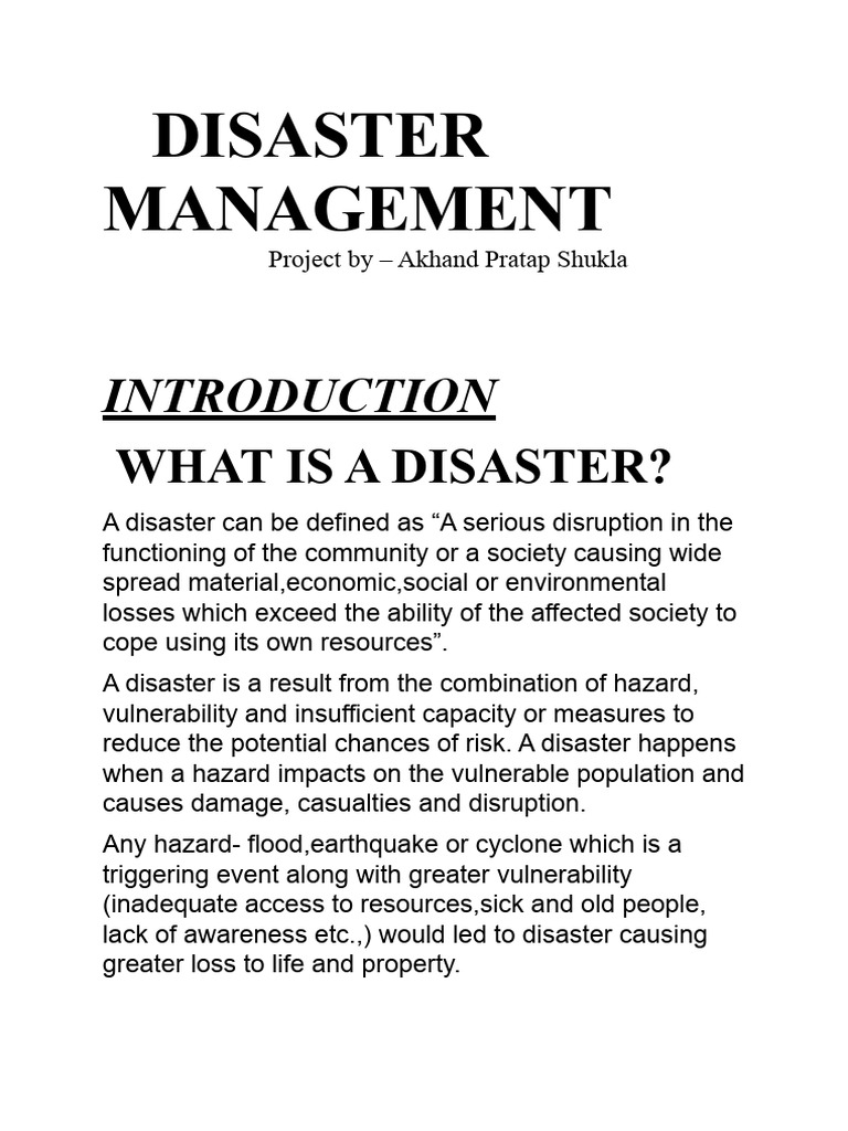 disaster management | PDF | Natural Disasters | Emergency Management