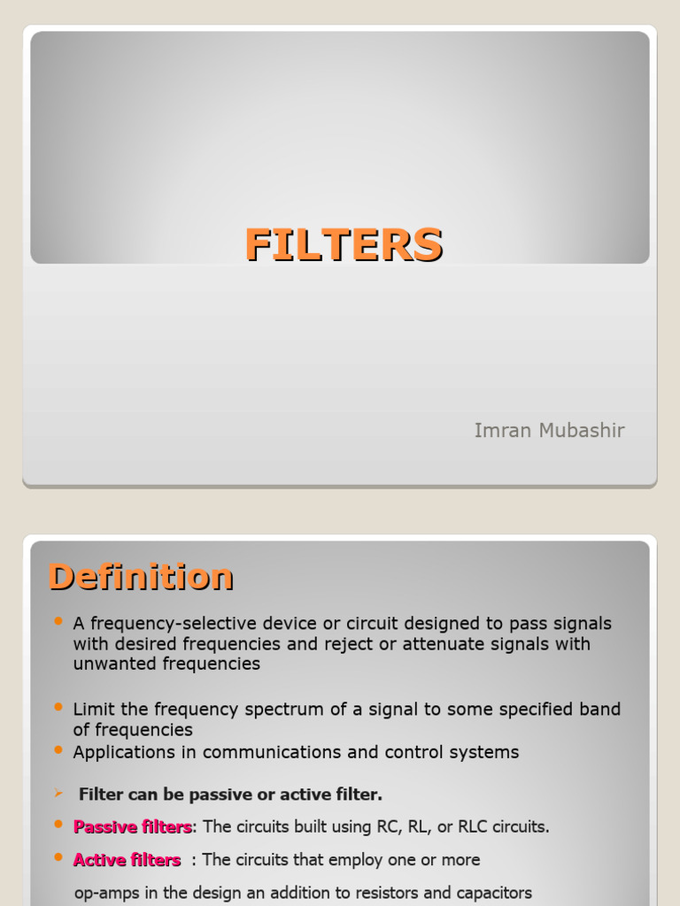 filters | Download Free PDF | Electronic Filter | Passivity (Engineering)