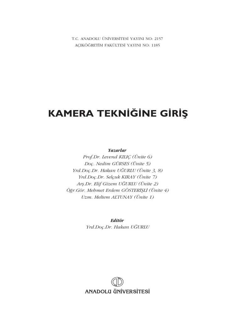 Kamera Teknigine Giris | PDF