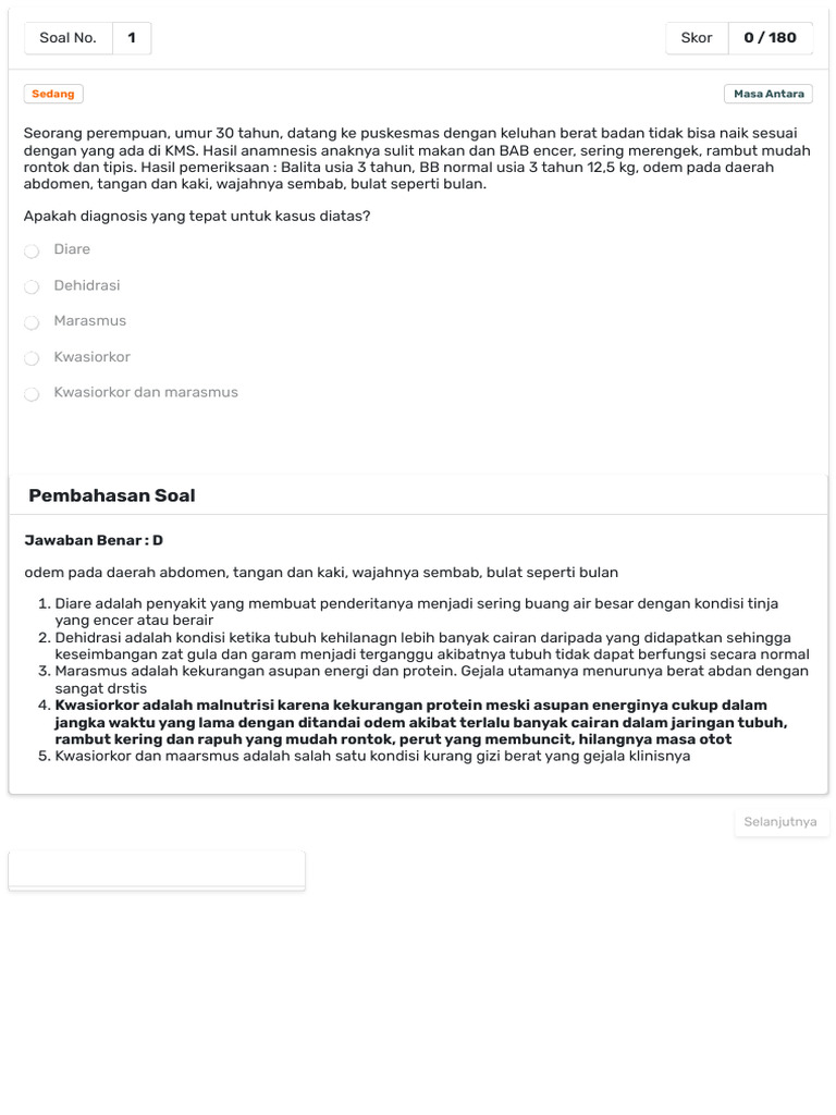 180 Soal & Pembahasan MCU Try Out Kebidanan Mei 2024 | PDF