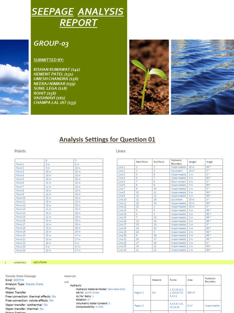 Seepage Analysis Report | PDF | Permeability (Earth Sciences) | Physical Sciences