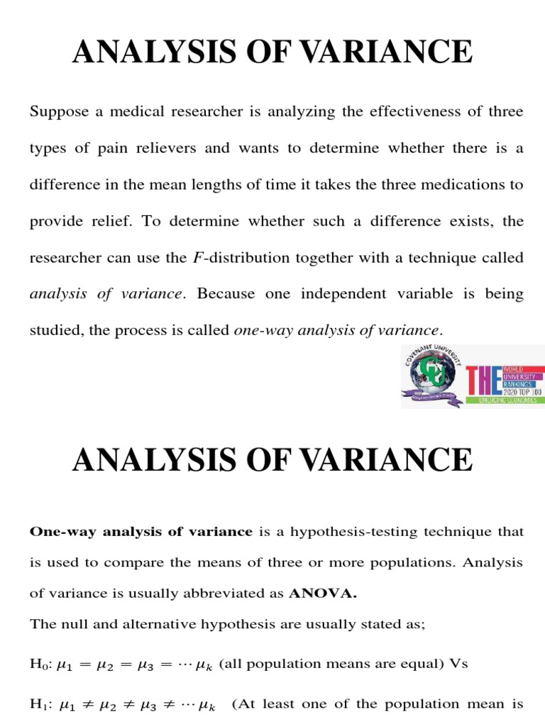 One way ANOVA | Download Free PDF | Analysis Of Variance | Errors And Residuals