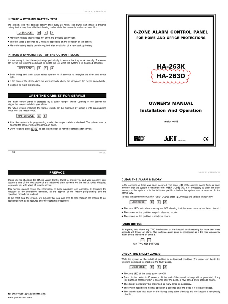 Burglar Alarm Manual | PDF | Computer Keyboard | Fuse (Electrical)