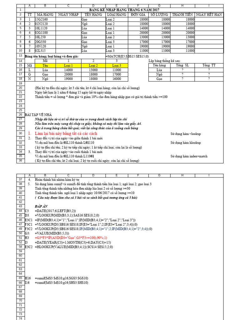 4 Excel T NG H P | PDF