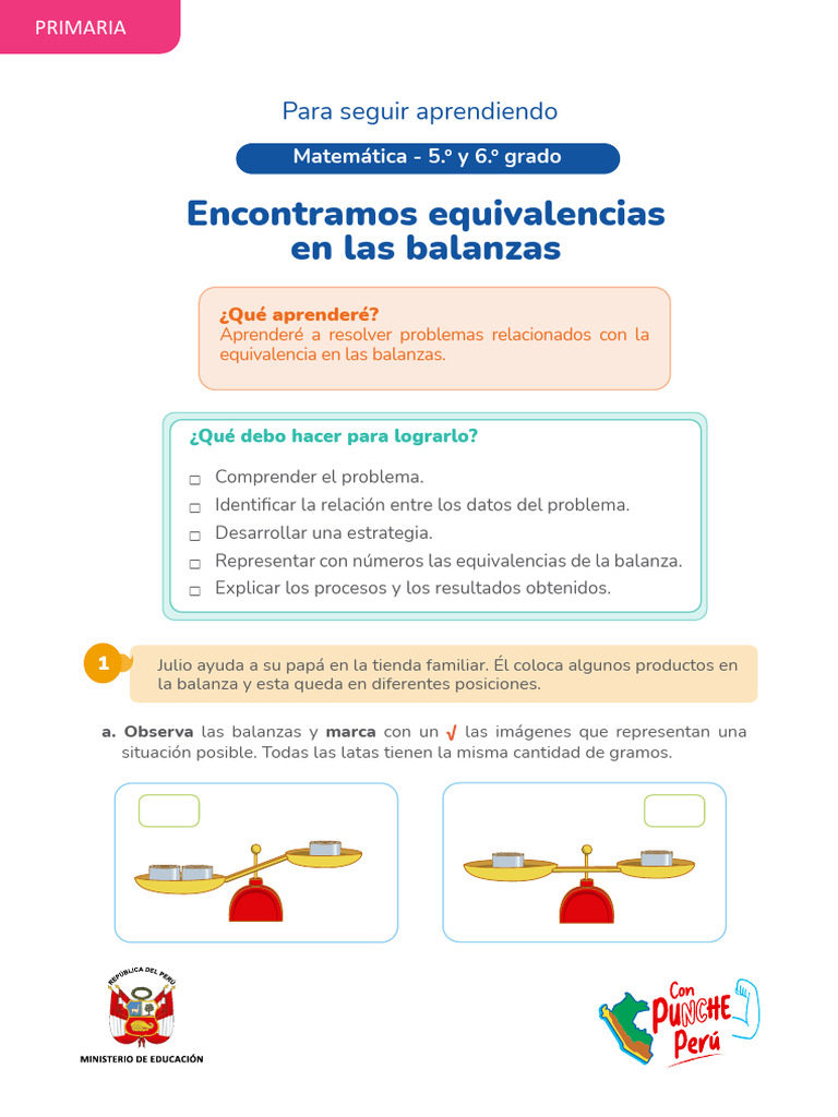 Problemas de Equivalencia en Balanzas | PDF | Balanza | Matemáticas