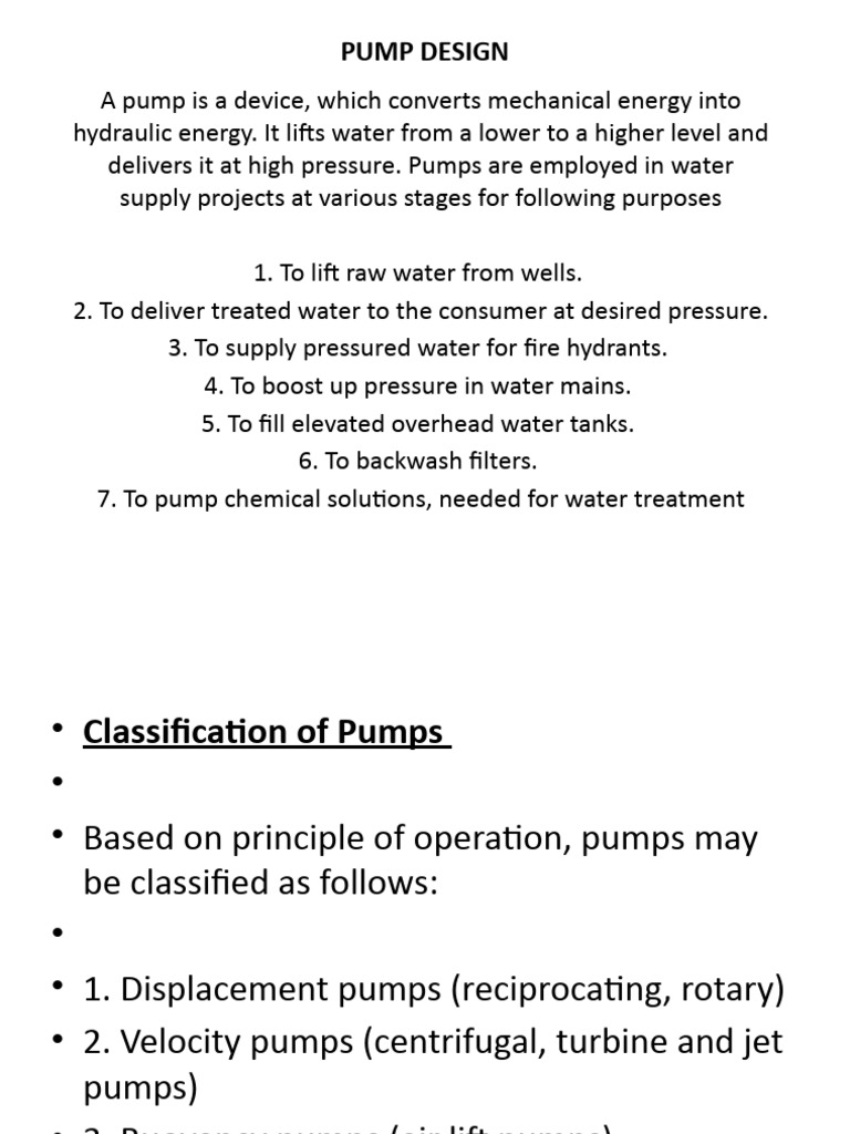 Pump Design | PDF | Home & Garden