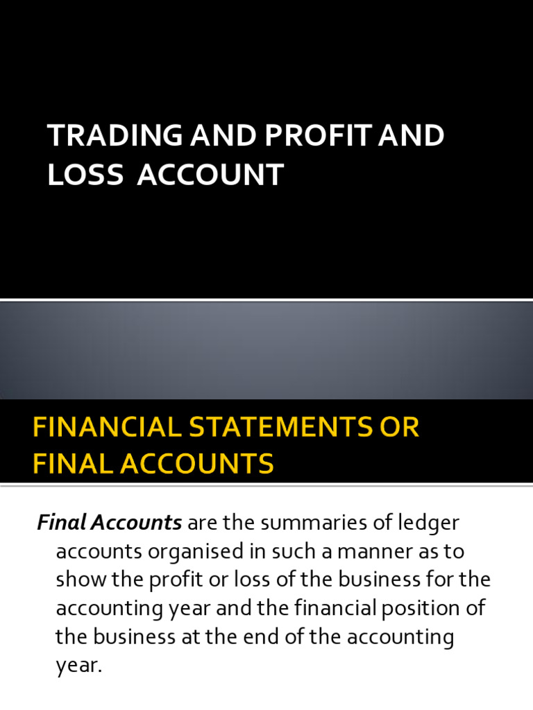 Profit and Losss | PDF | Income Statement | Expense