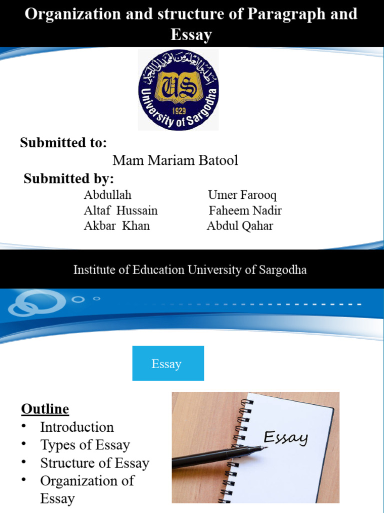 Essay and Paragraph Organization Guide | PDF | Essays | Argument