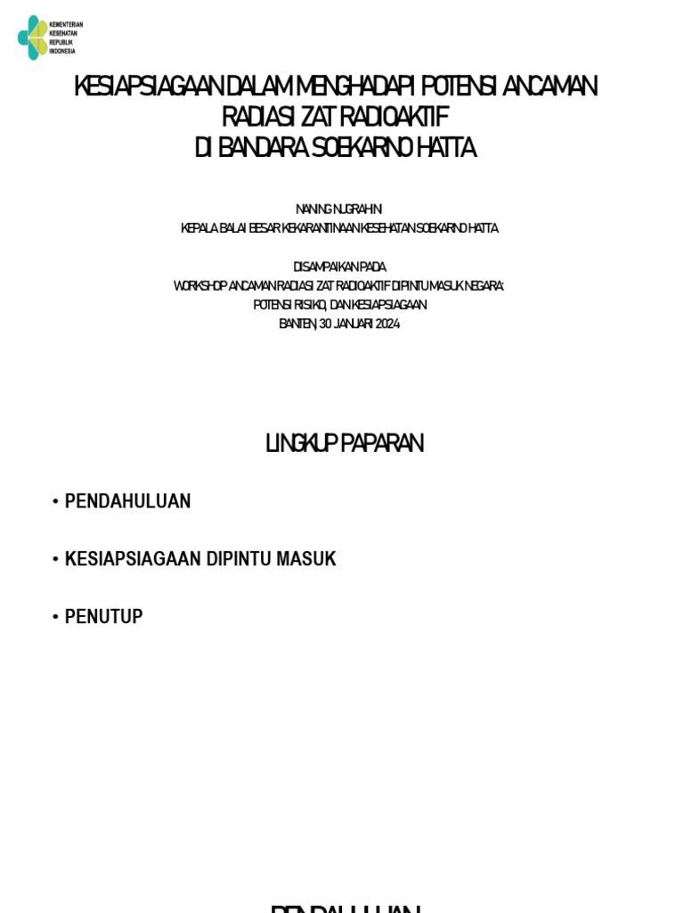 Materi Ka. BBKK Soetta | PDF