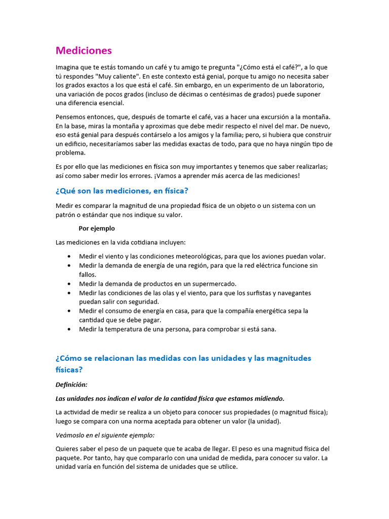 Mediciones | PDF | Medición | Kilogramo