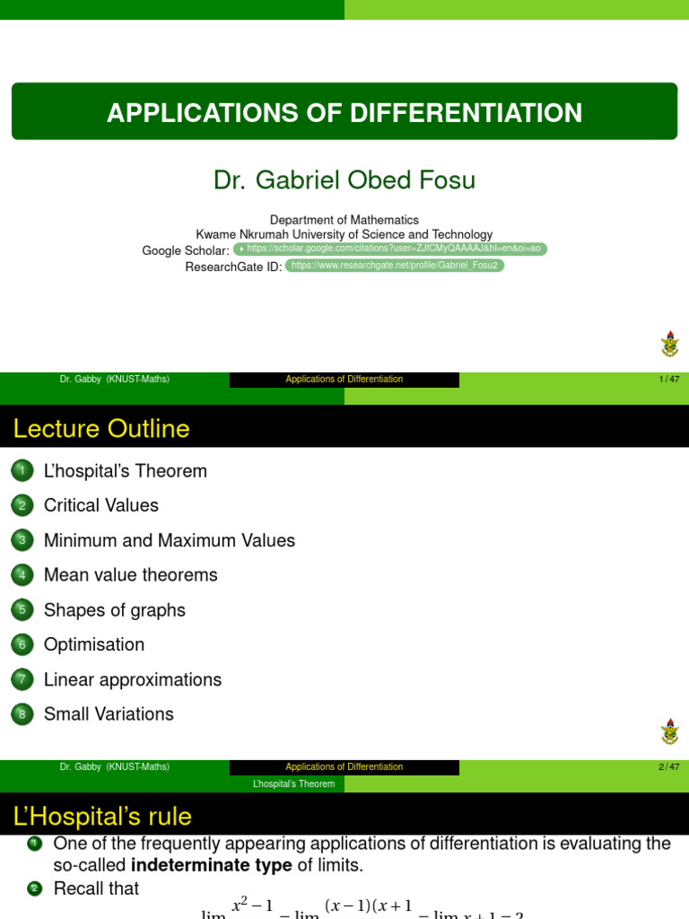 6. Applications of Differentiation | PDF | Mathematical Optimization | Mathematical Analysis